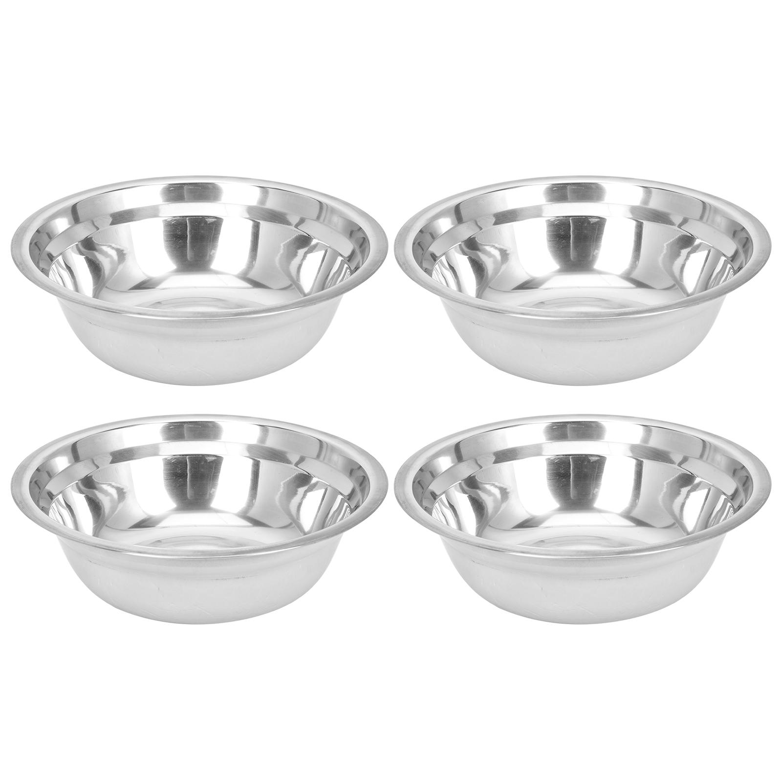 KAKOWELY Soup Basin Silver Round Stainless Steel Food Storage Vegetable ...