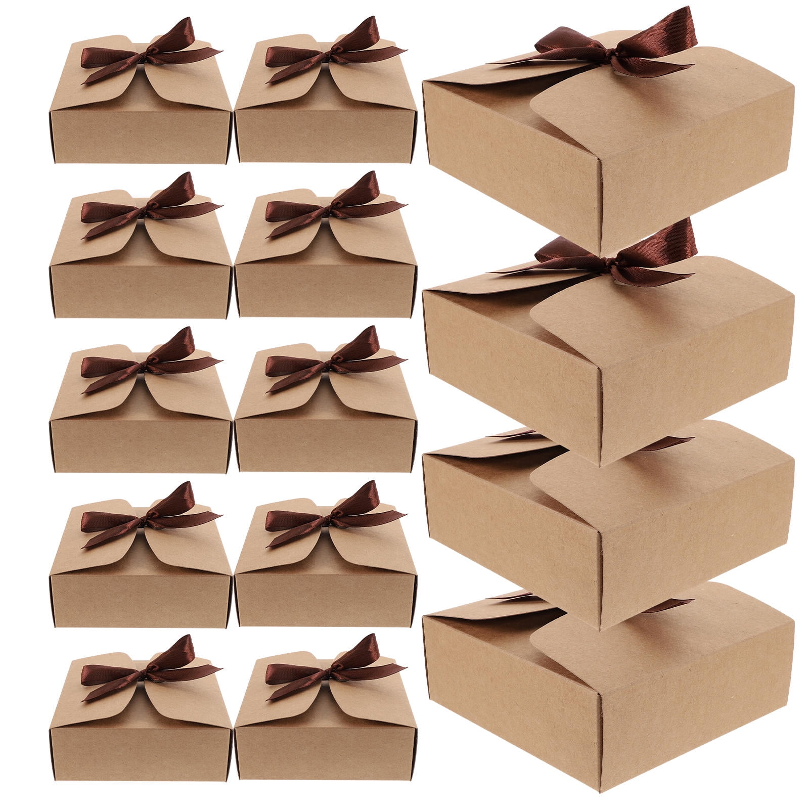 KAKOWELY Square 20Pack Paper present Boxes in Light Brown for Elegant ...