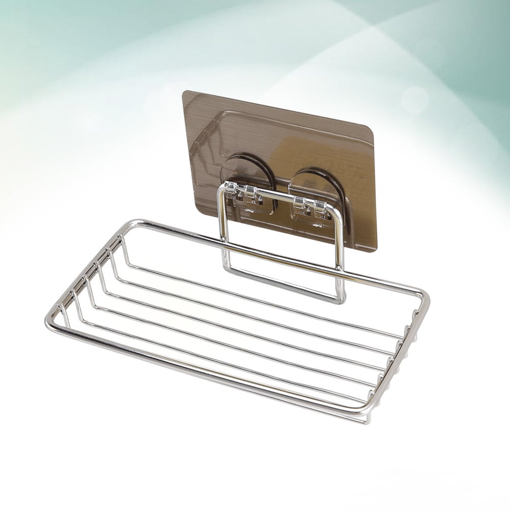 KAKOWELY Sucker Soap Rack 1Set Wall Mountable Silver Color Bathroom ...