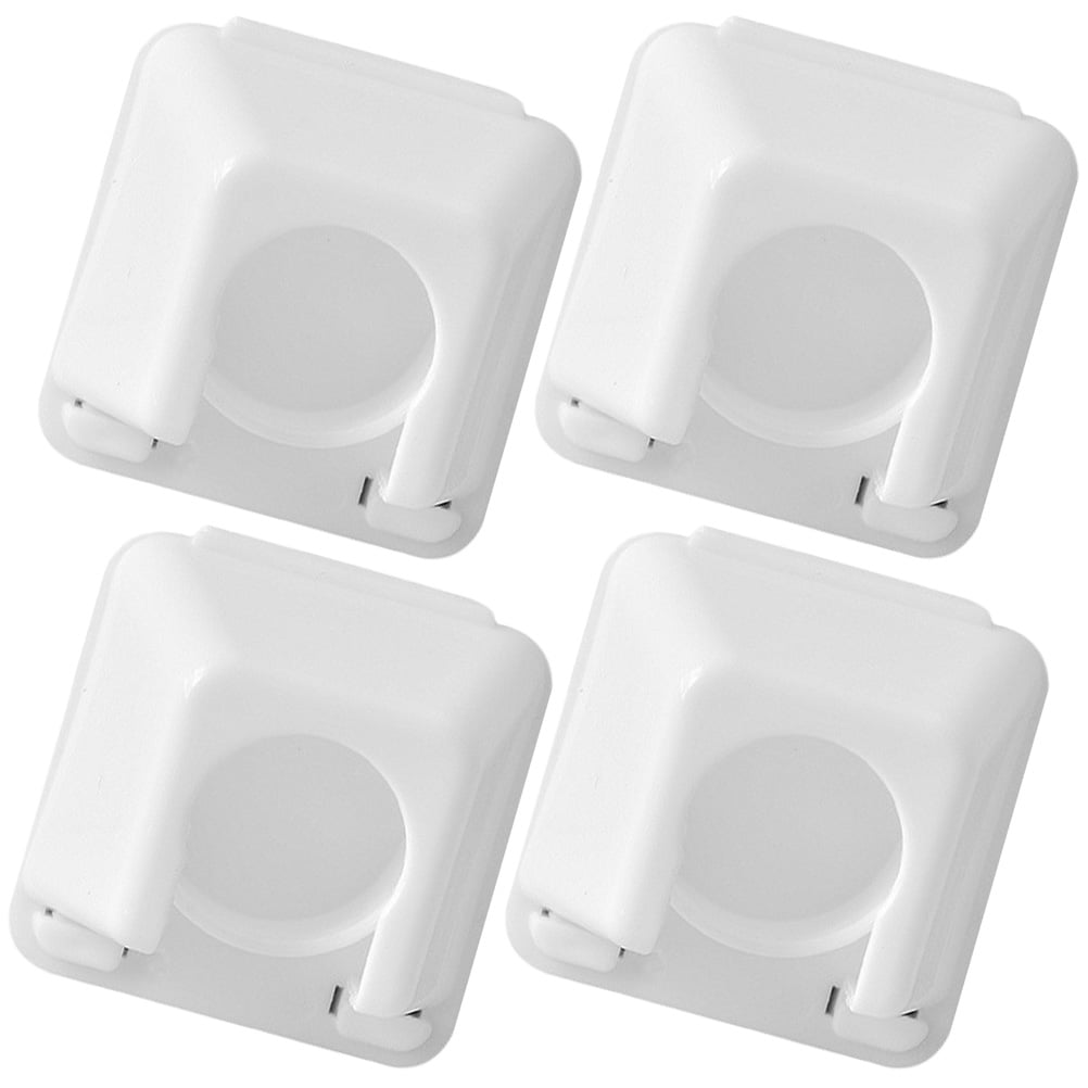 KAKOWELY White Plastic Square Curtain Rod Bracket for Hanging Support ...