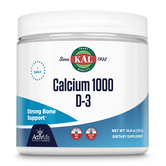 KAL Bone Health Supplement | Calcium 1000mg D-3 ActivMix | 10.6oz ...