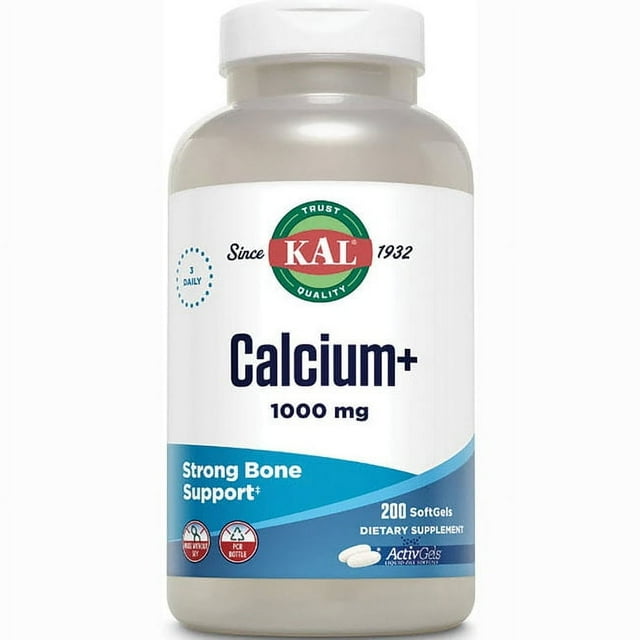 KAL Calcium Plus, Bone Health Softgel Supplements, Easy to Swallow ...