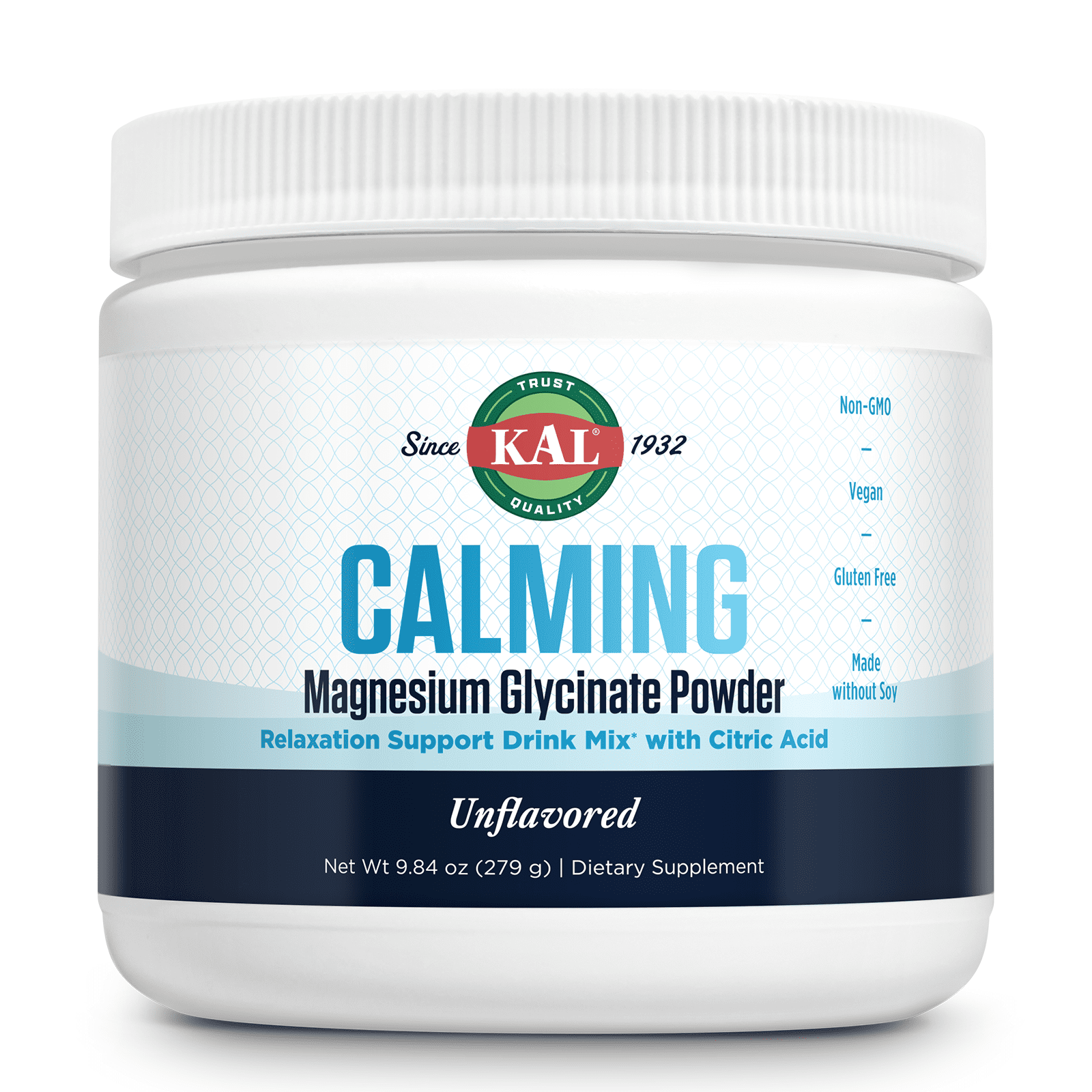 KAL Calming Magnesium Glycinate Powder Plus Citric Acid - Unflavored ...