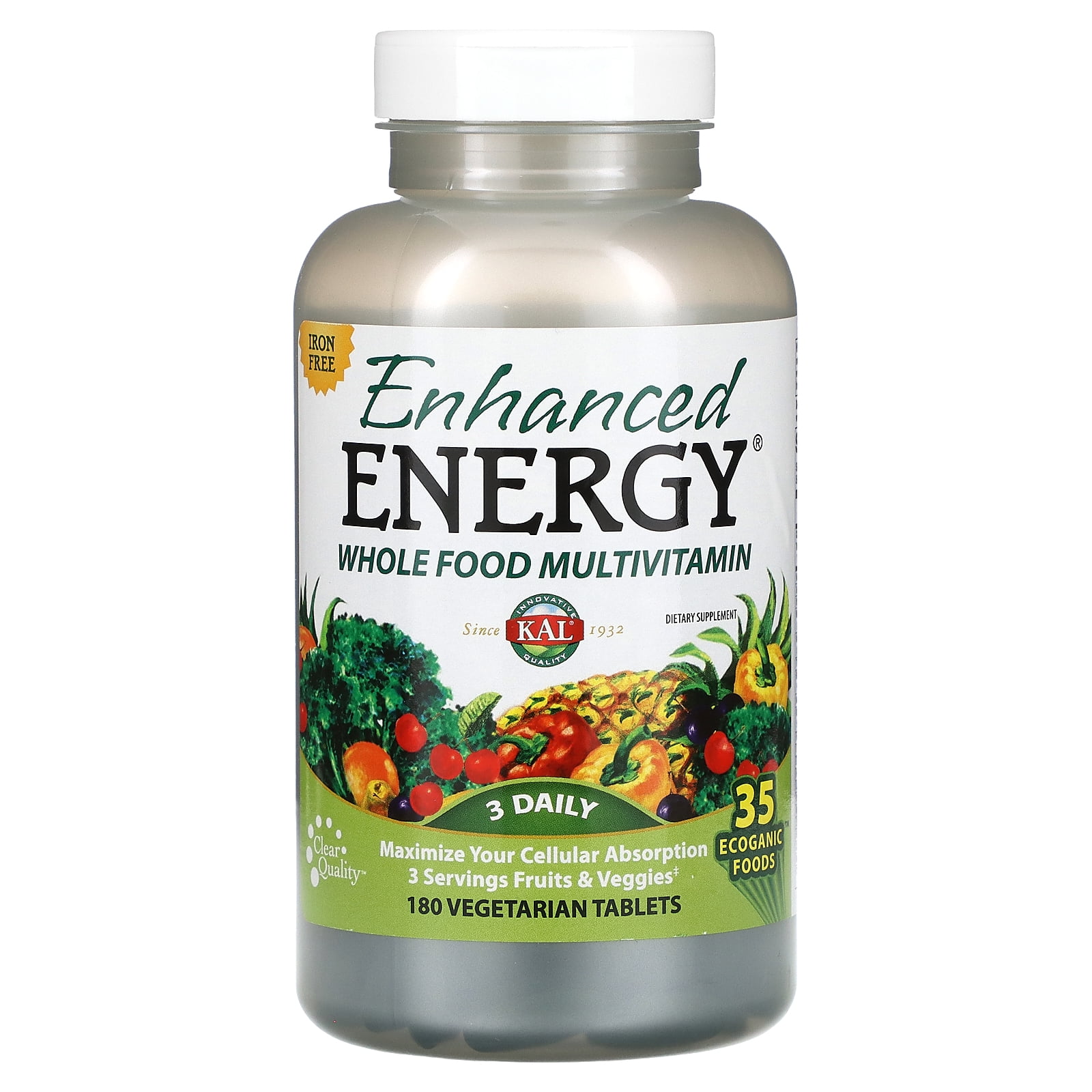 Free Shipping! KAL Enhanced Energy Multivitamin | Whole Food Based ...