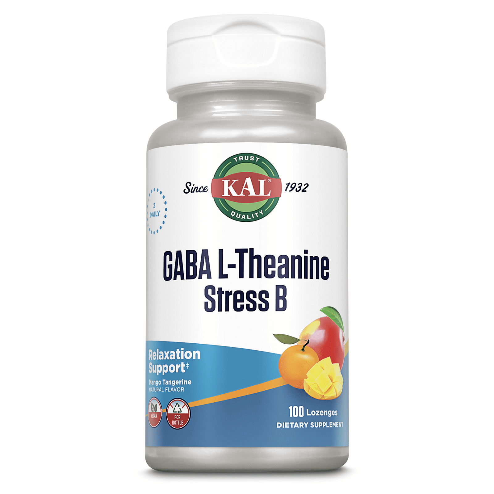 KAL GABA L-Theanine Stress B Lozenge | Pure Daily Supplement for ...