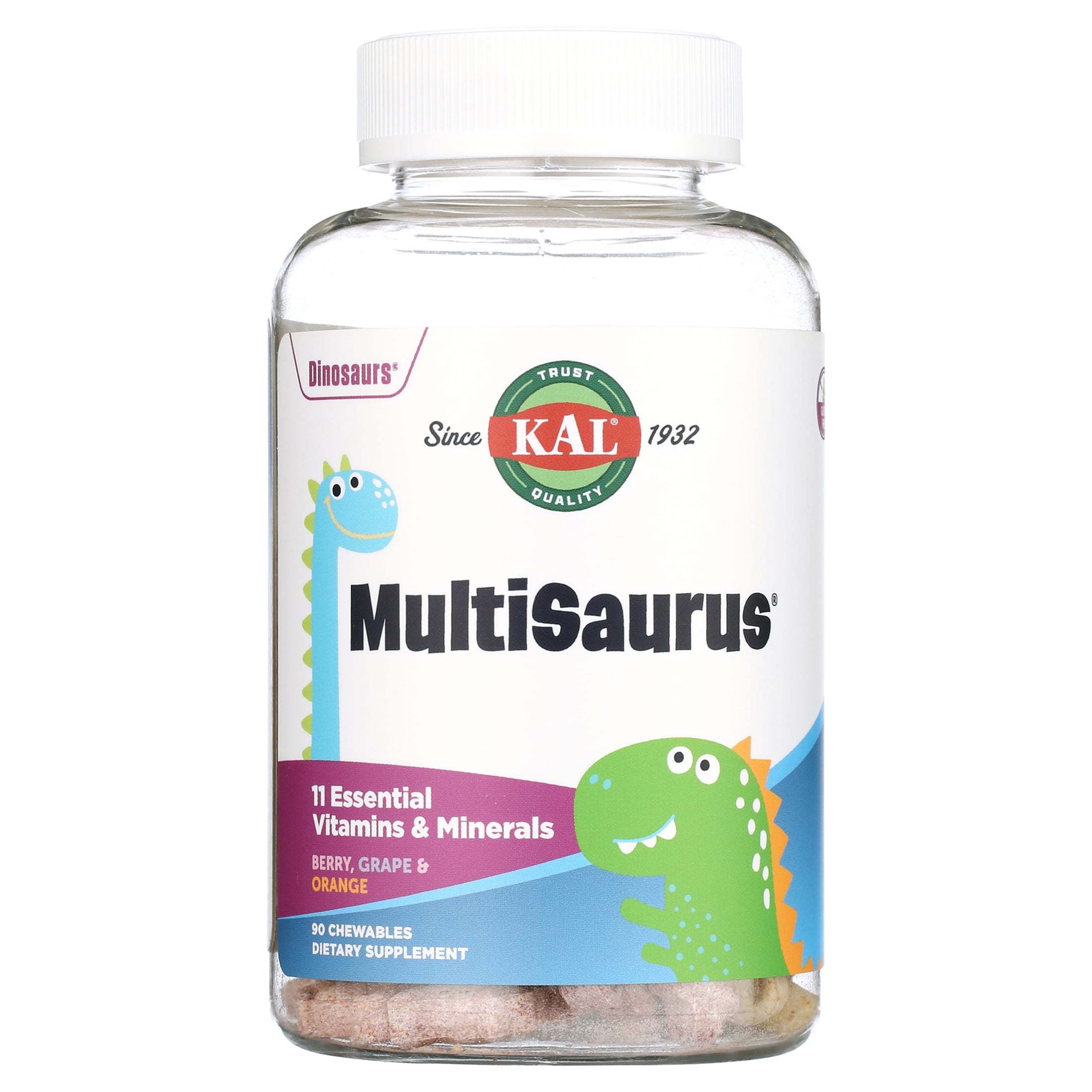 KAL Kid’s MultiSaurus Vitamins & Minerals | Berry, Grape & Orange ...