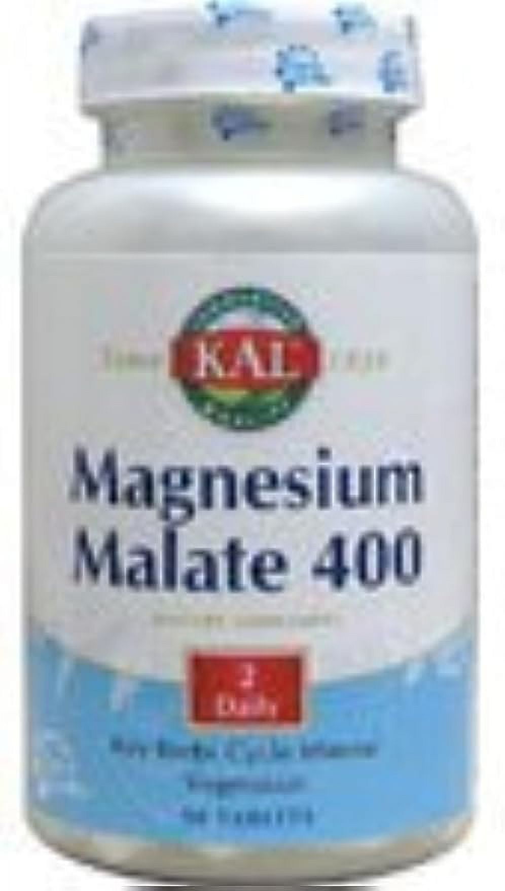 KAL Magnesium Malate 400mg, Chelated Magnesium Supplement with Malic ...