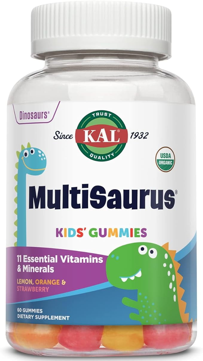 KAL MultiSaurus Multivitamin Gummies, USDA Organic Multivitamin for ...