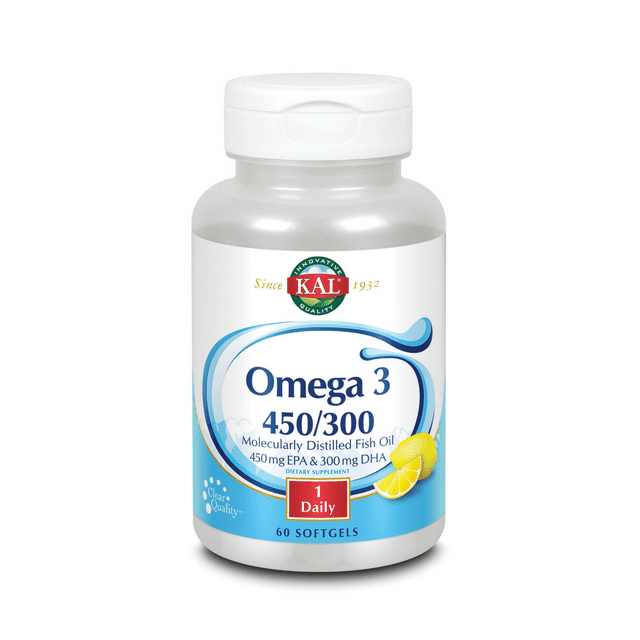 KAL Omega 3 EPA Pills, 450/300 1280mg Capsules | 60ct - Walmart.com