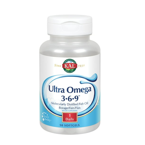 KAL Ultra Omega 3-6-9 1200mg | Fish Oil w/ Cold Pressed Flaxseed ...