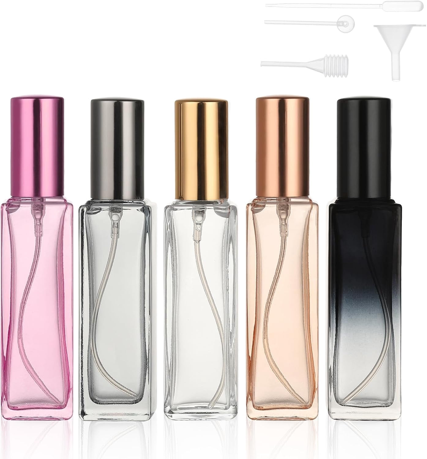 KALAKALA 5pcs 6ml Refillable Perfume Bottle Travel Atomizer Set - Glass ...