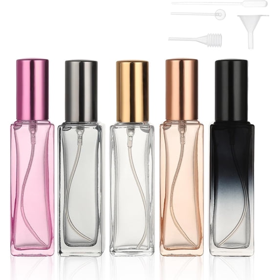 KALAKALA 5pcs 6ml Refillable Perfume Bottle Travel Atomizer Set - Glass ...