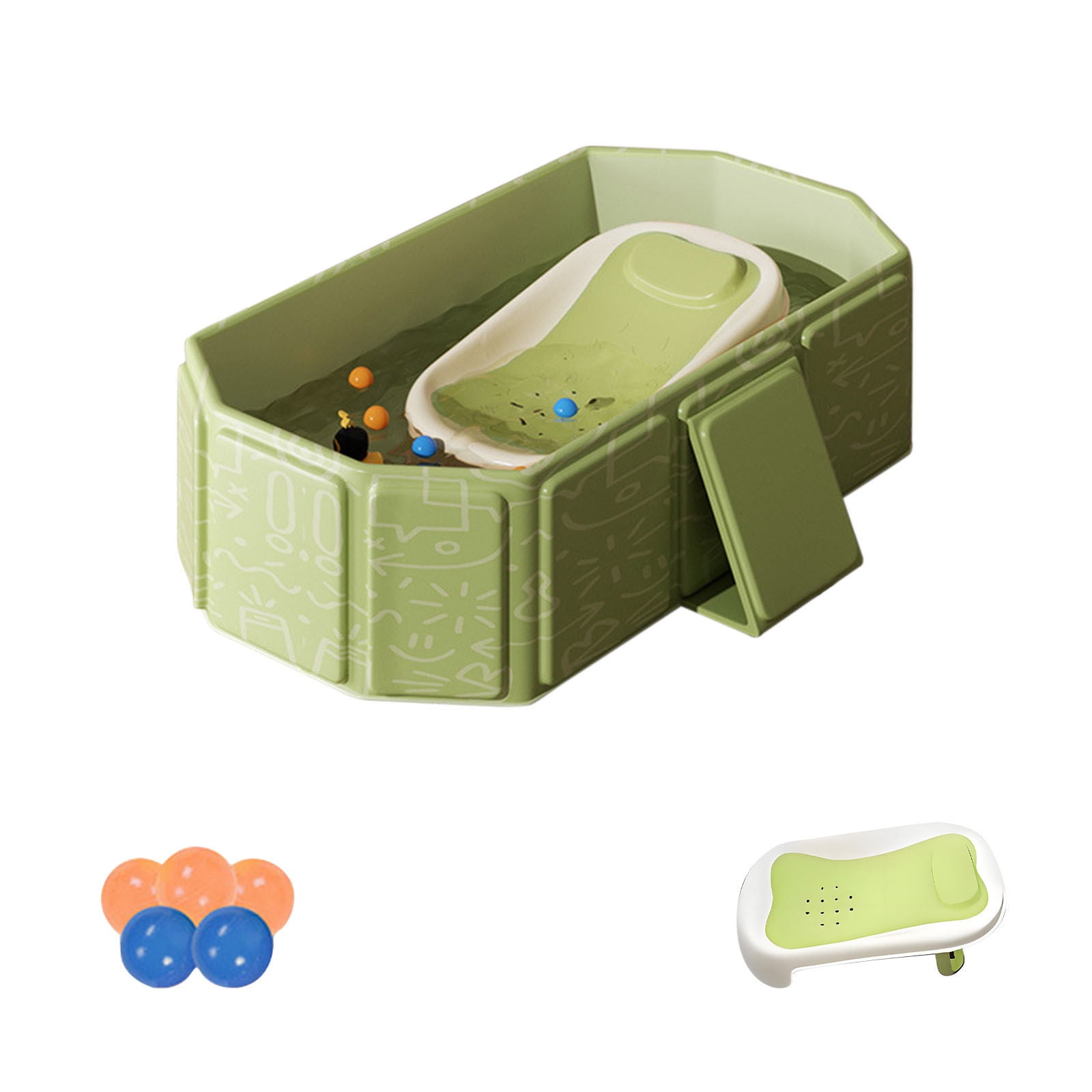 KALE Foldable Bathtub For Kids Large Toddler Bathtub Baby Portable ...