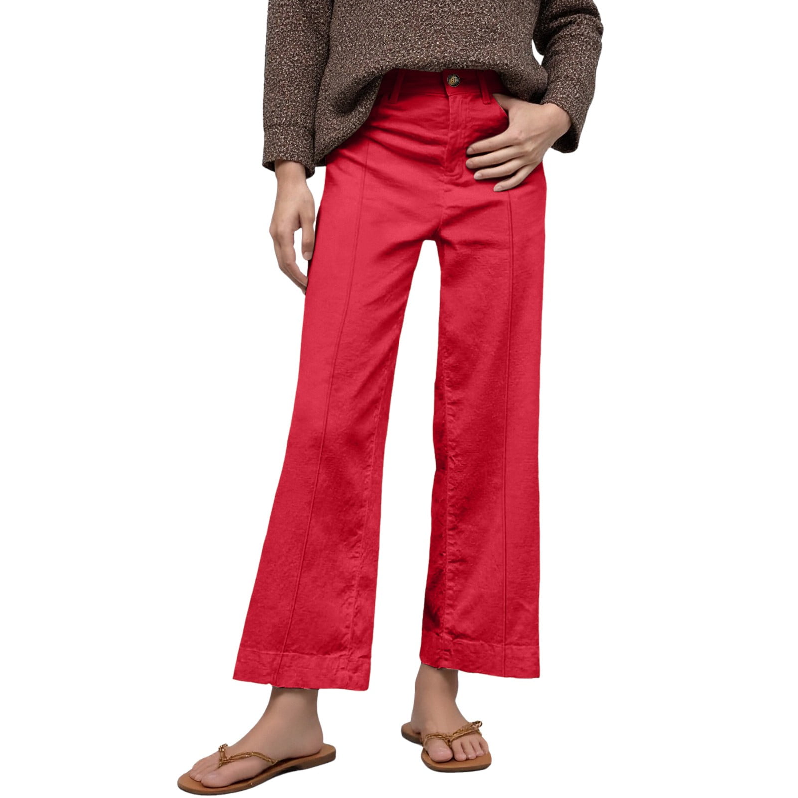 KALE Summer Pants for Women 2025 Womens Daily Elastic Waist Pockets ...