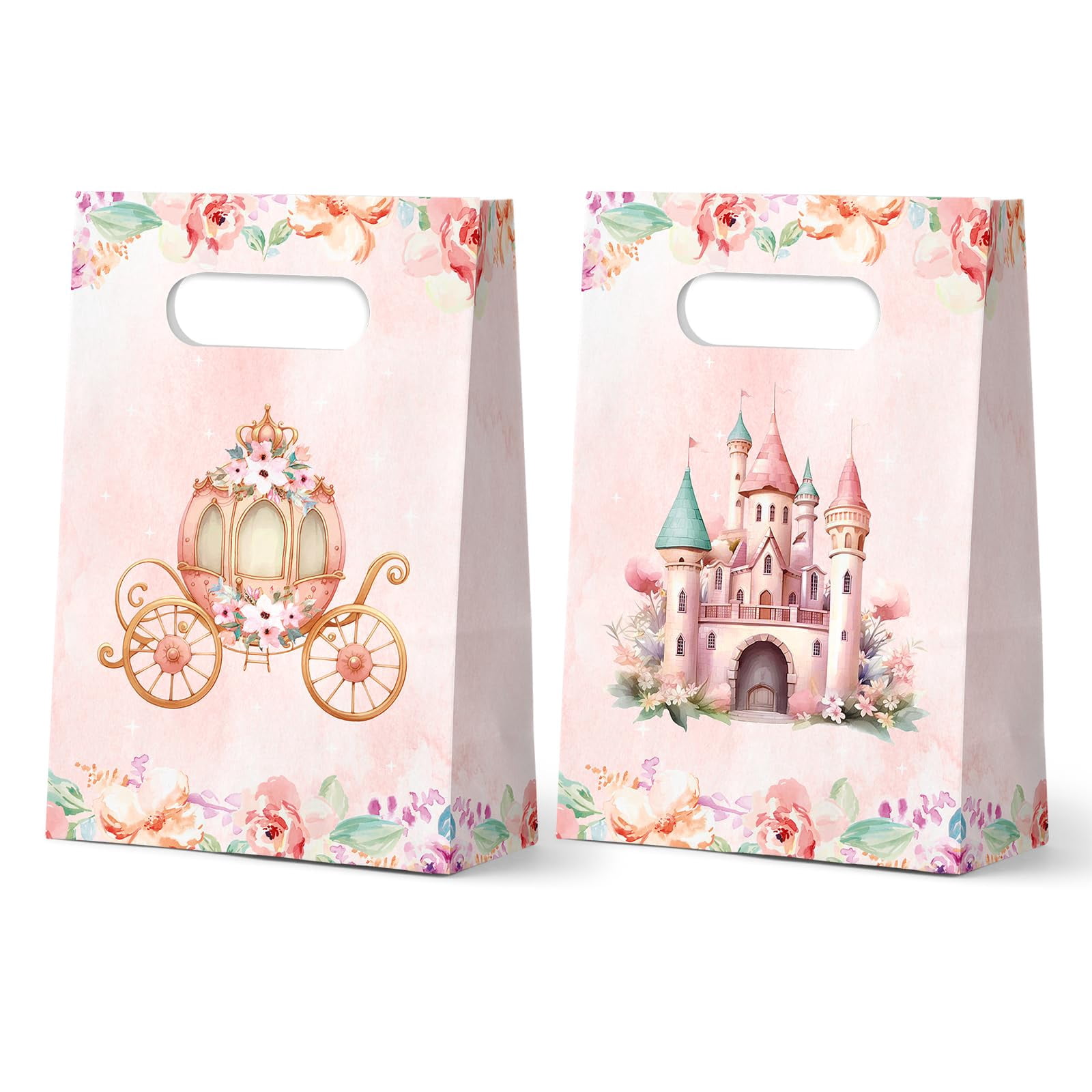 KALEFO 24pcs Princess Party Favor Bags Castle Pumpkin Carriages with ...