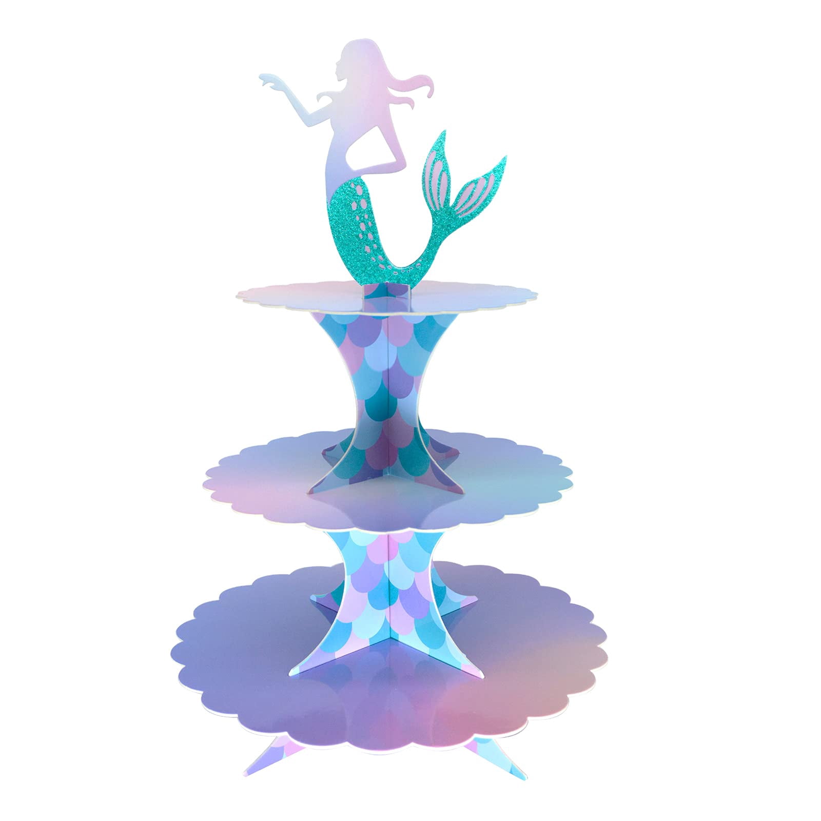 KALEFO Mermaid Cake Stand 3 Tier Mermaid Party Supplies Cupcake Stand ...
