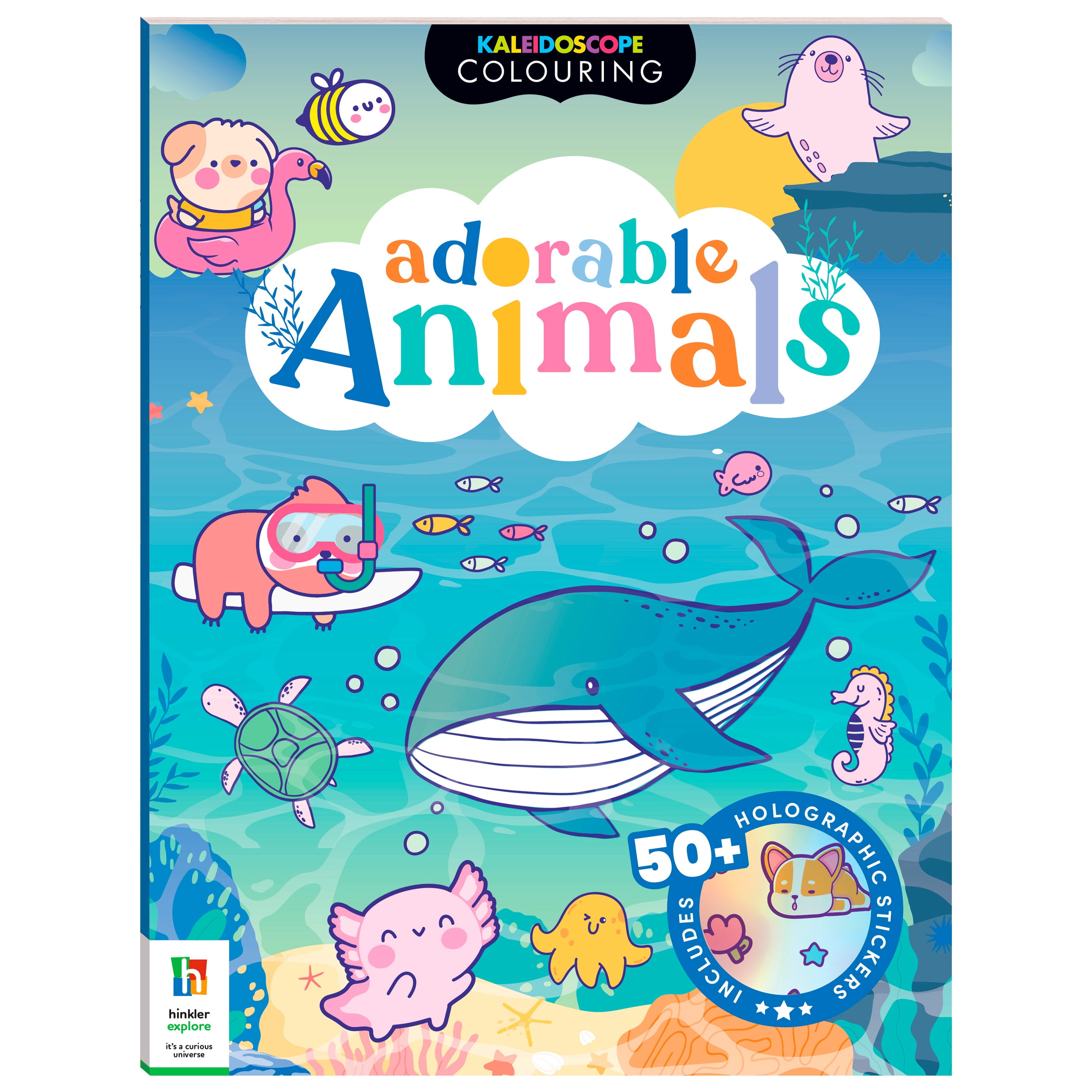 Kaleidoscope Adorable Animals Sticker Coloring for Ages 6+, 48 Page ...
