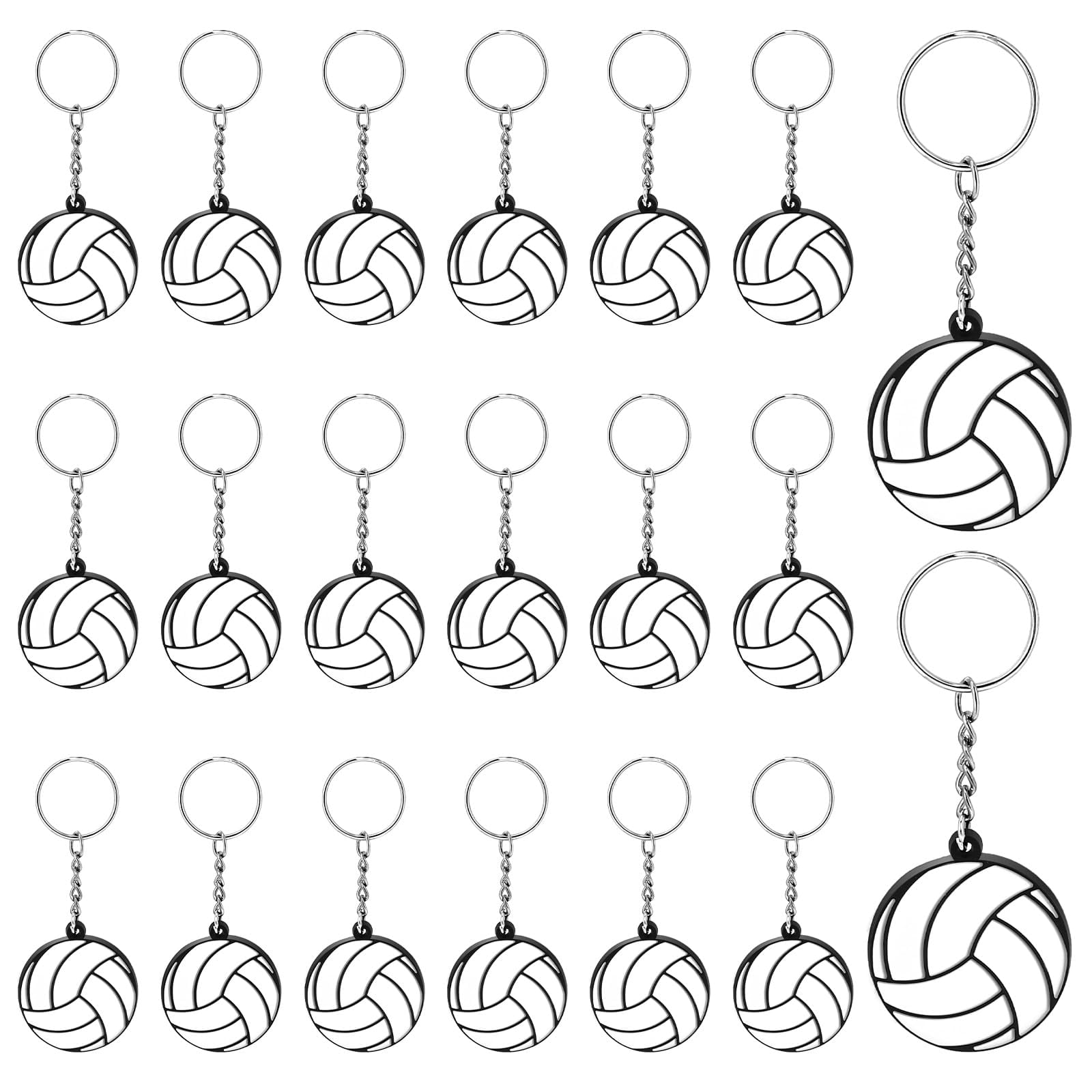 KALIONE 20 Pcs Volleyball Keychains Rubber Sports Keychain Volleyball ...