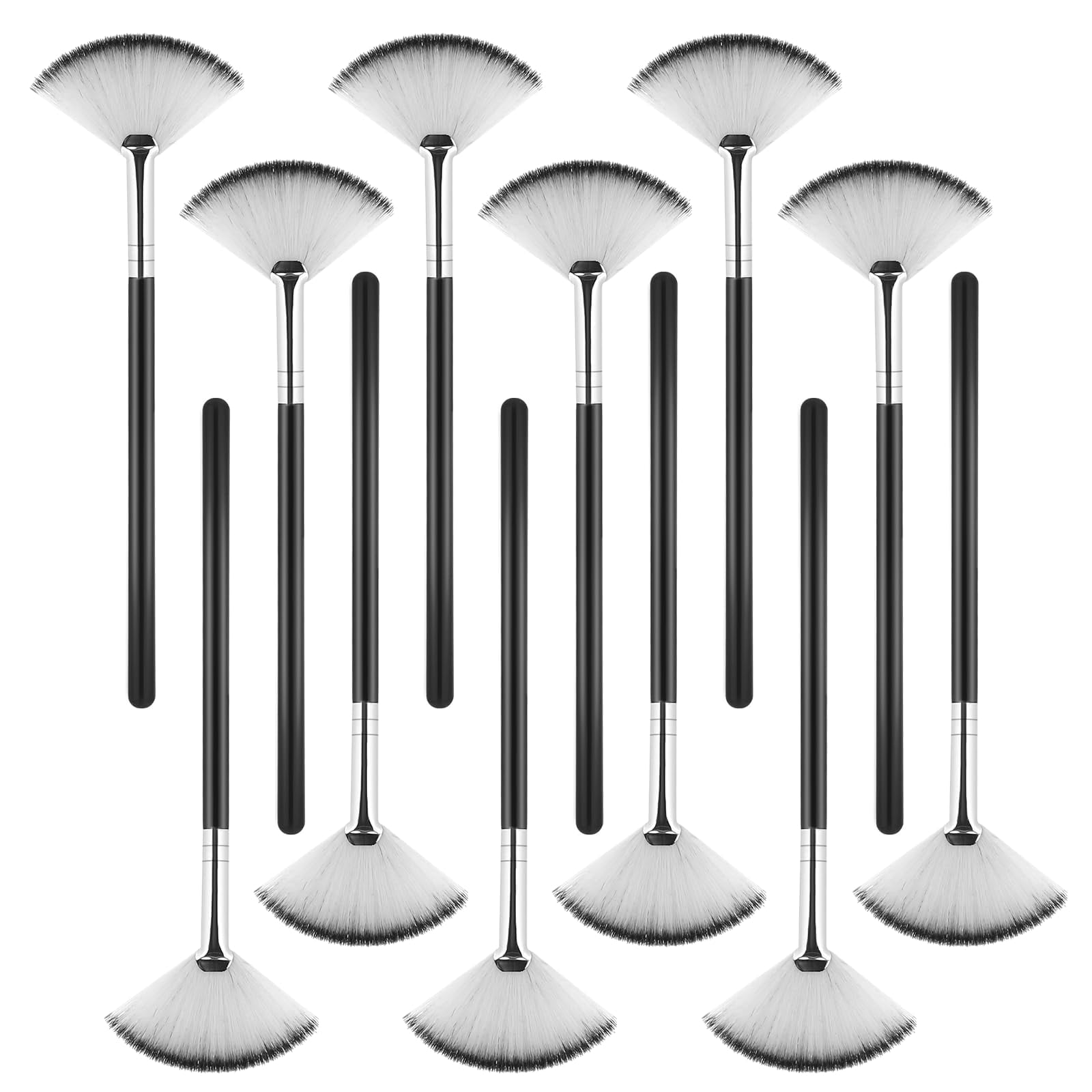 KALIONE Fan Brushes Set, CM31 12 Pieces Facial Brushes Soft Fluffy ...