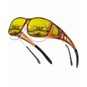 2-Pack HD Night Driving Glasses, Men Women Fit Over Sunglasses, Anti ...