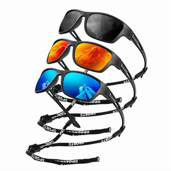 3 Pack Polarized Sports Sunglasses for Men, Mens Sunglasses Wrap Around ...