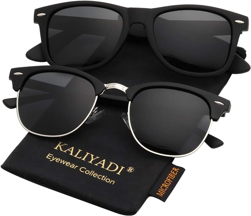 KALIYADI Polarized Sunglasses for Men and Women Semi-Rimless Frame ...