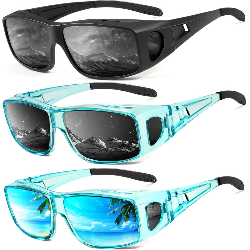 KALIYADI Polarized Sunglasses Fit Over Glasses, UV Protection ...