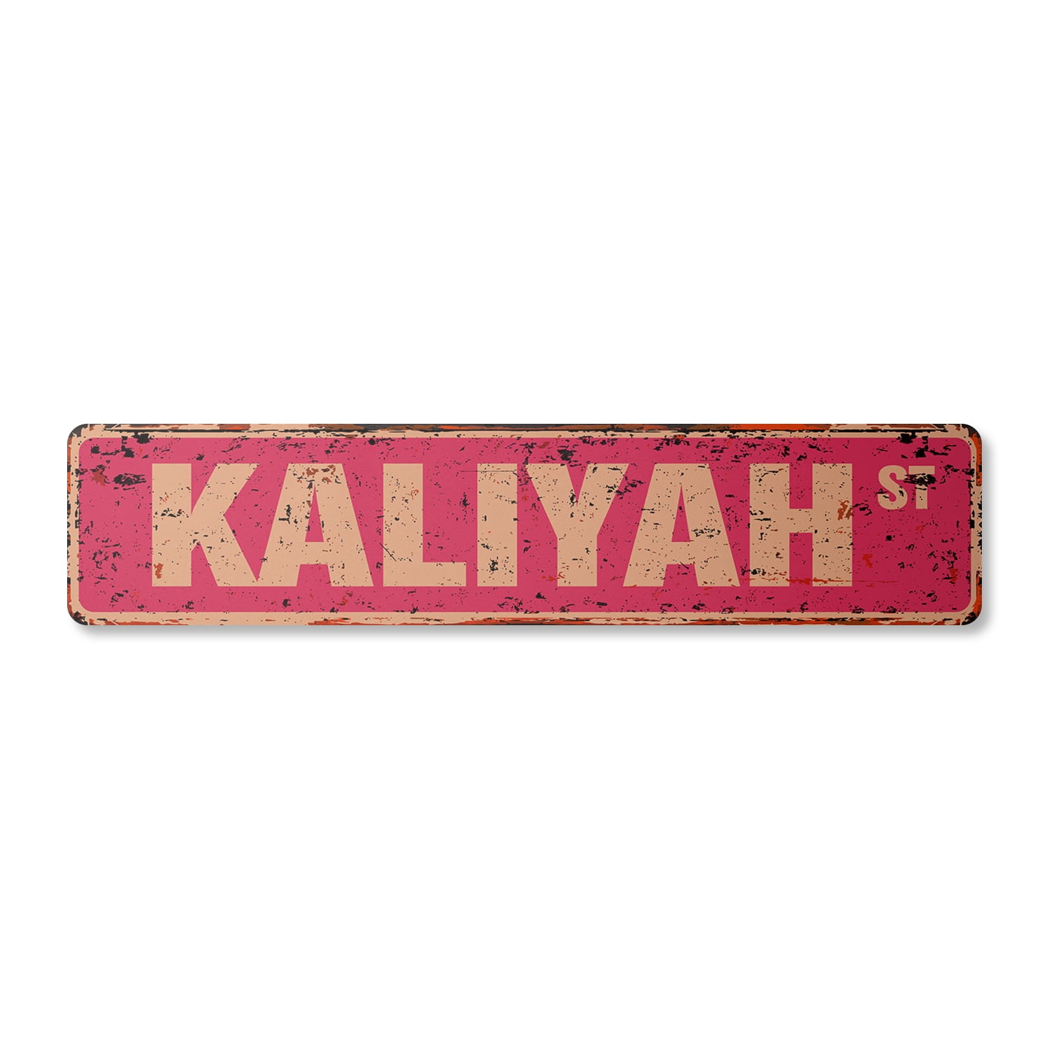 KALIYAH Vintage Plastic Street Sign Childrens Name Room Sign | Indoor ...