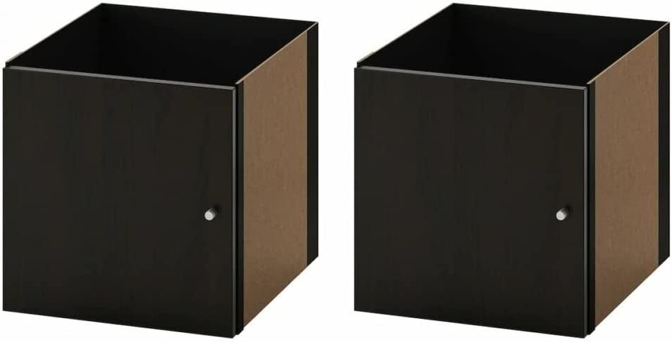 KALLAX Shelf Insert with Door (Set of 2) Black Brown 13x13" Fit EXPEDIT ...
