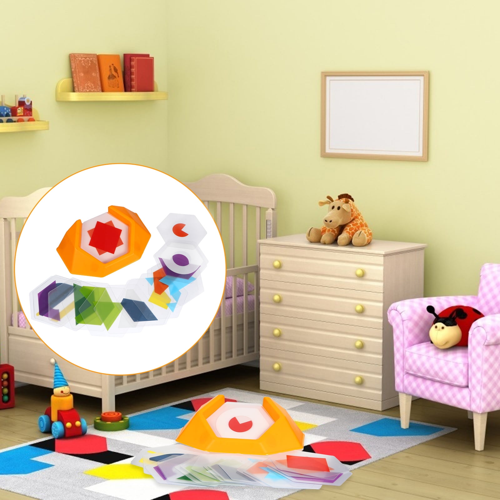 KALLORY Geometric Shape Puzzle for Toddlers Color Matching Toys 1 Set 7 ...