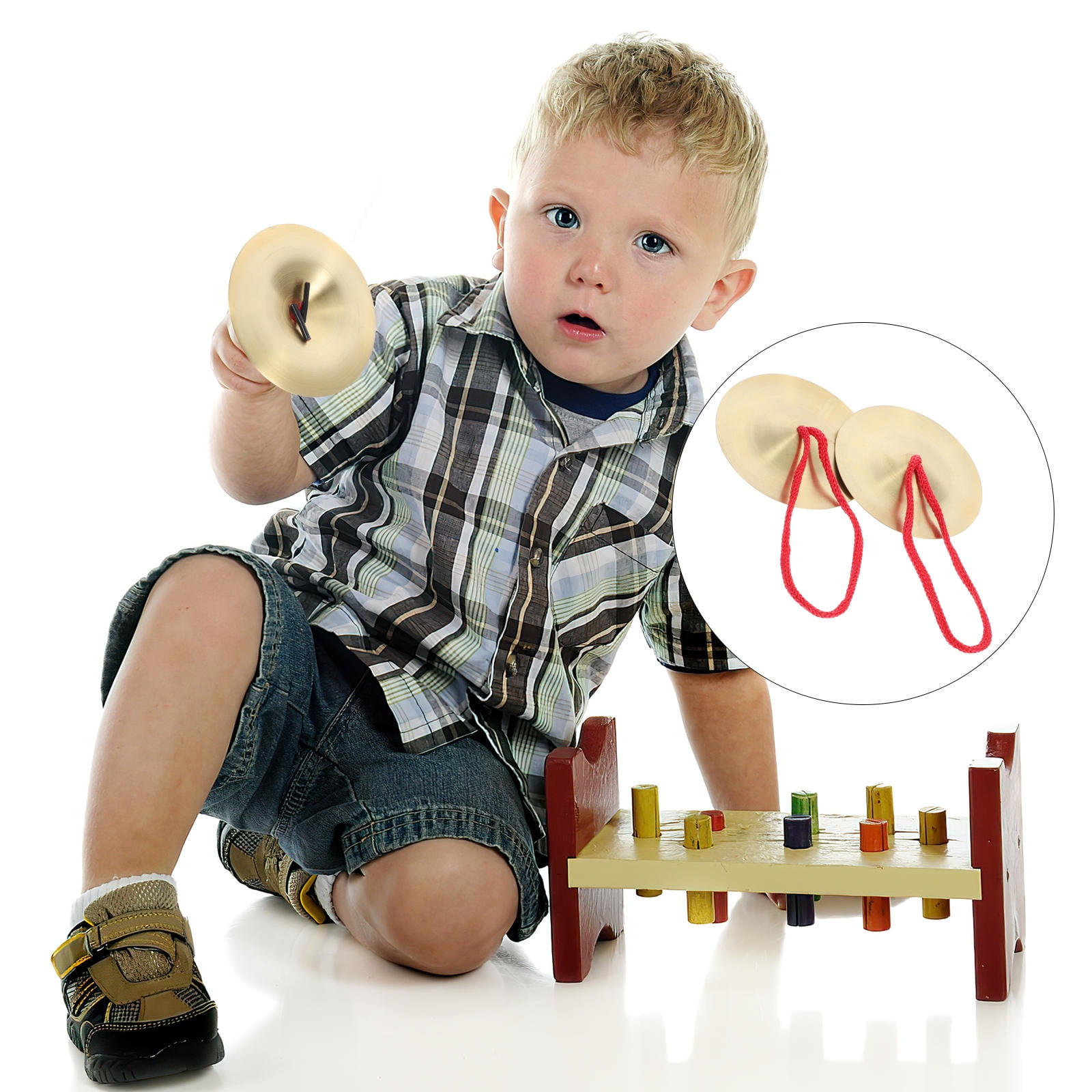 KALLORY Finger Cymbals Percussion Instruments 1 Pair Assorted Colors ...