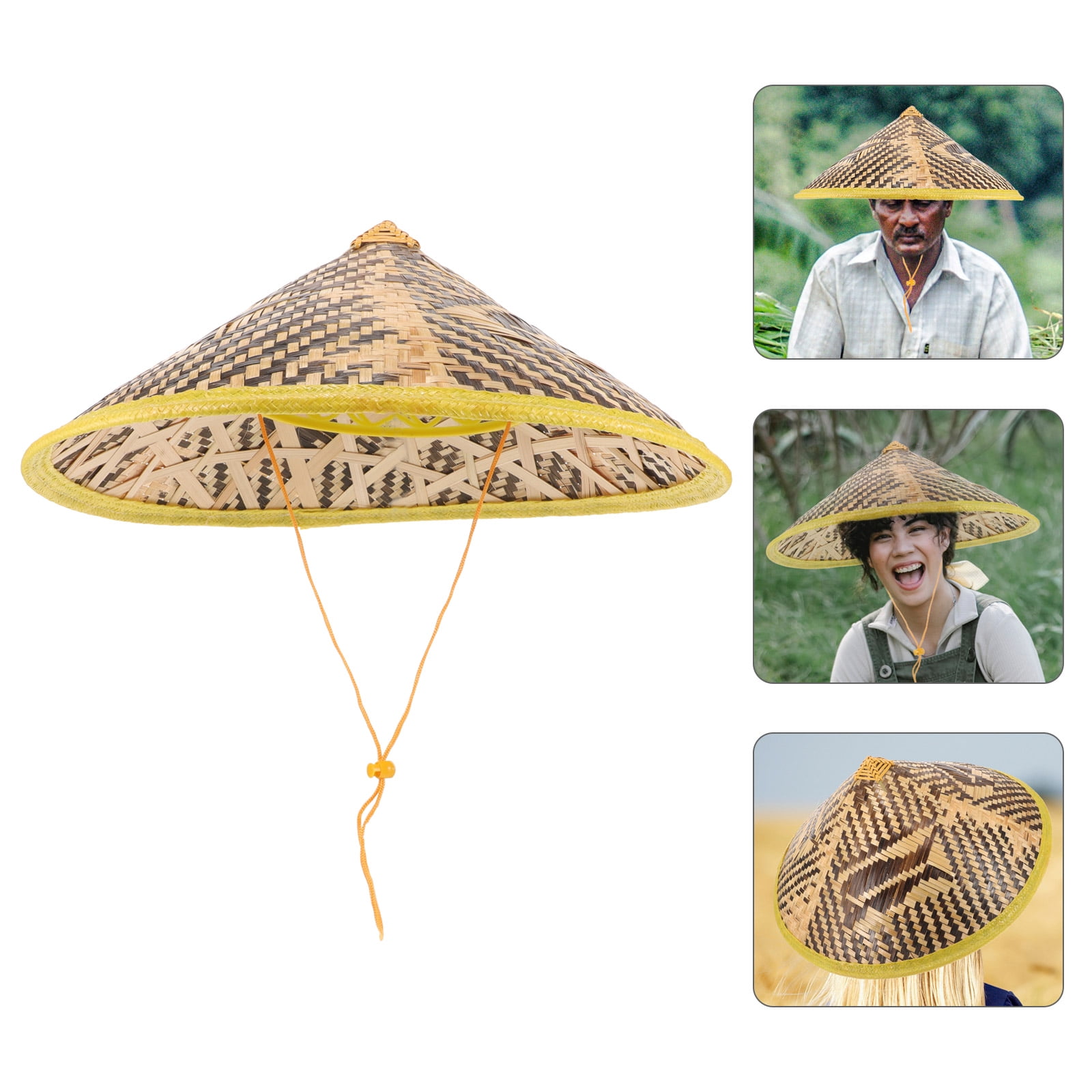 KALLORY 1 Pcs Bamboo Woven Cap for Men and Women Cosplay and Stage ...