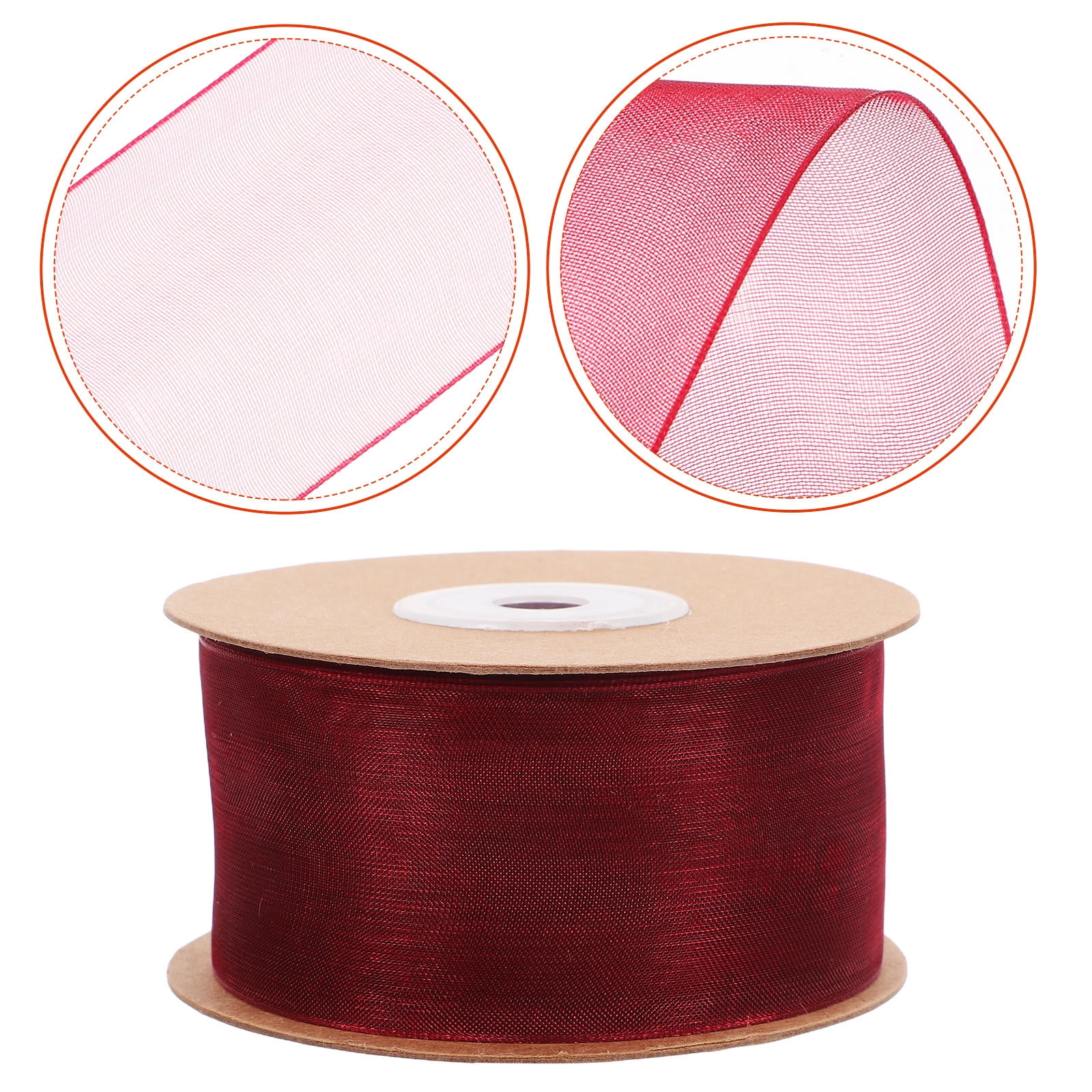 KALLORY Wrapping Ribbon Ribbon Organza Wine Red Craft Enthusiasts ...