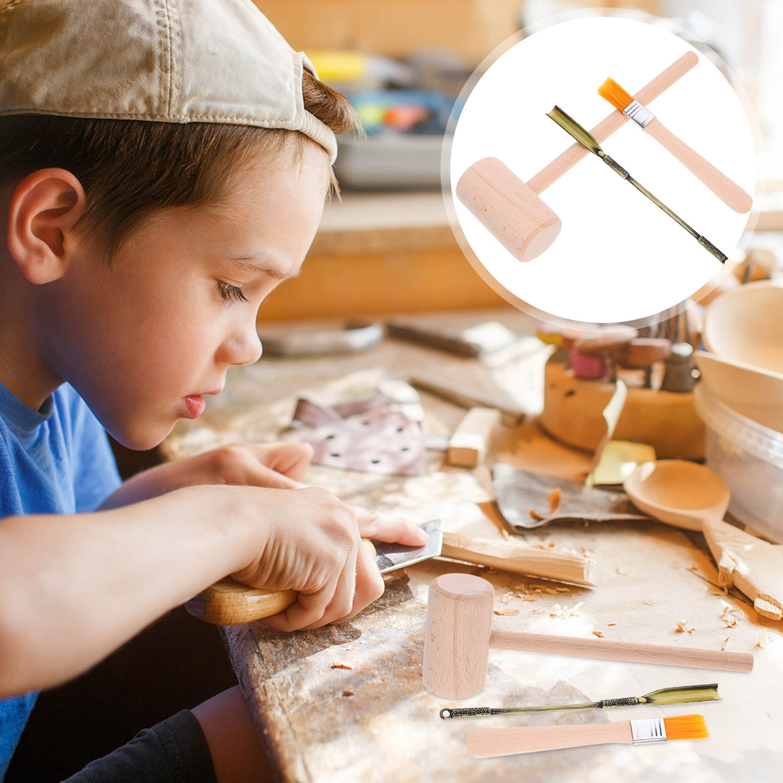 KALLORY Dig Kits Wooden Tools for Kids Dinosaur Fossil Excavation ...