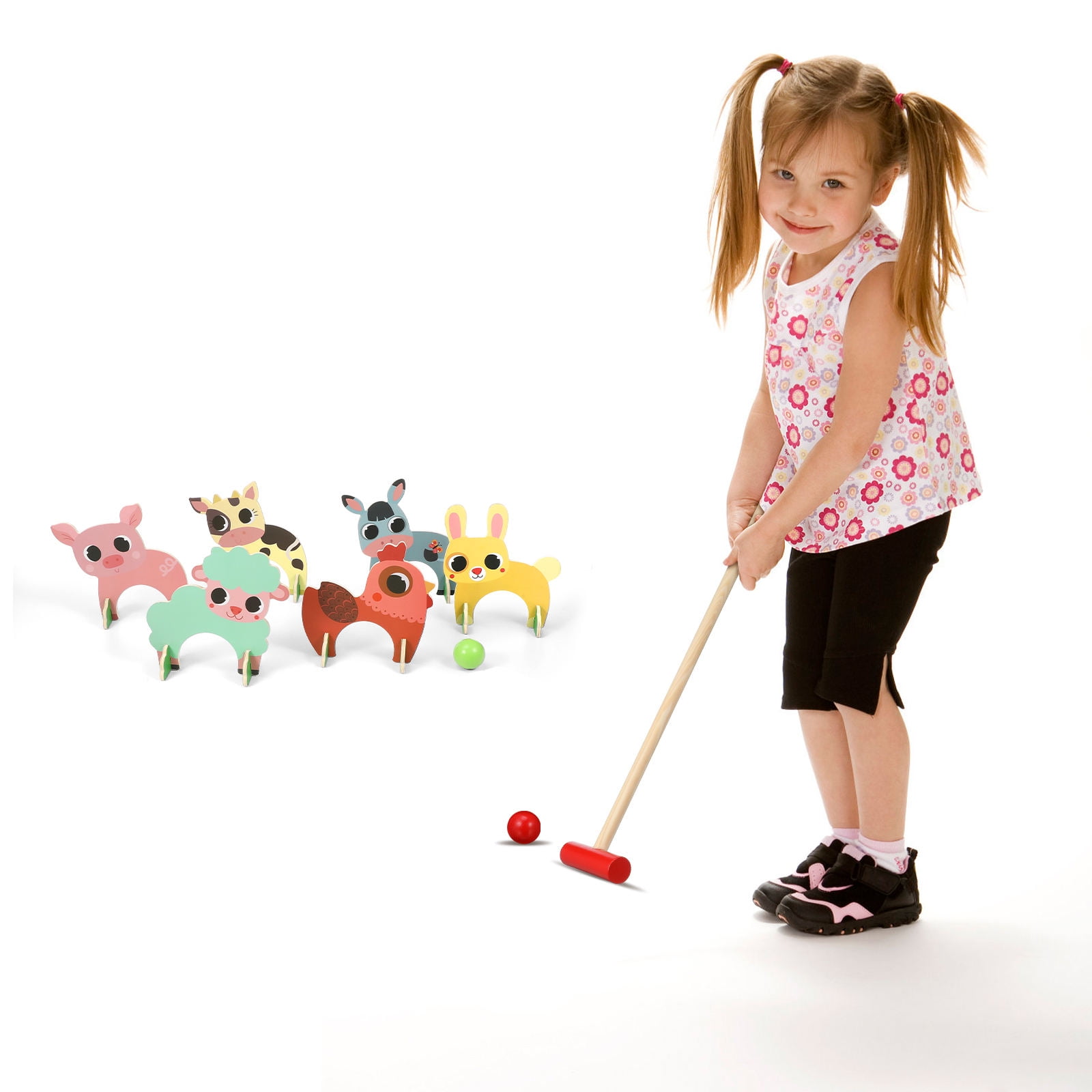 KALLORY 1 Set Kids Croquet Set Animal Shaped for Children Hand Eye ...