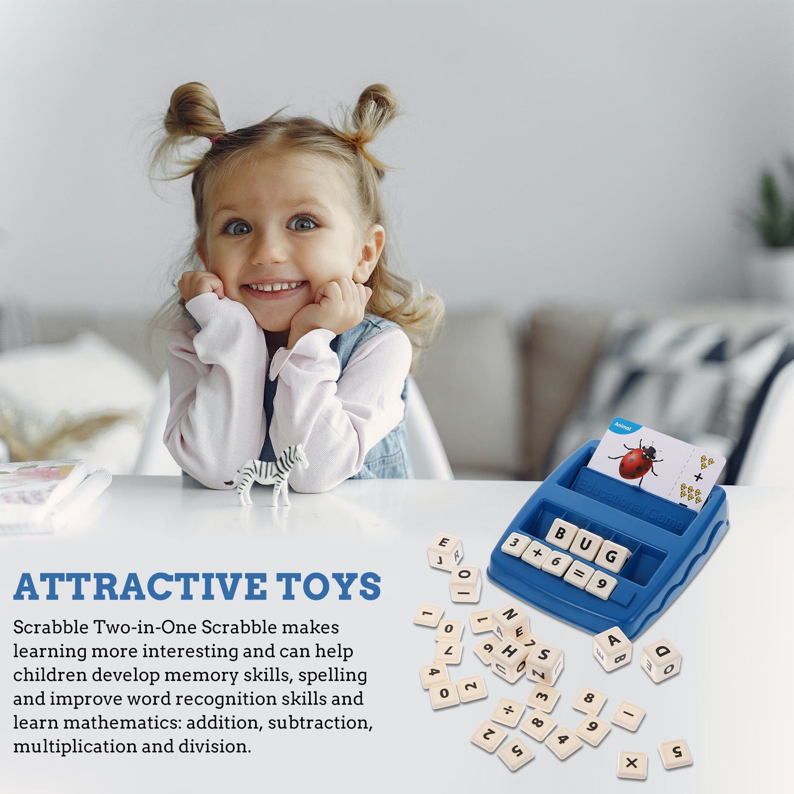 KALLORY 1 Toys English Alphabet Spelling Toys Number Matching Toys ...