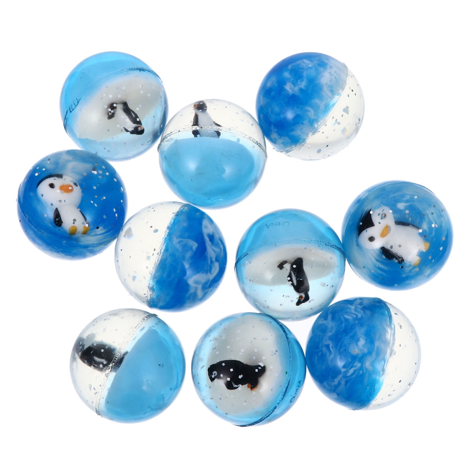 KALLORY 10 Pcs Crystal Ball Toy Bright Colored Toys Kids Jumping Balls ...