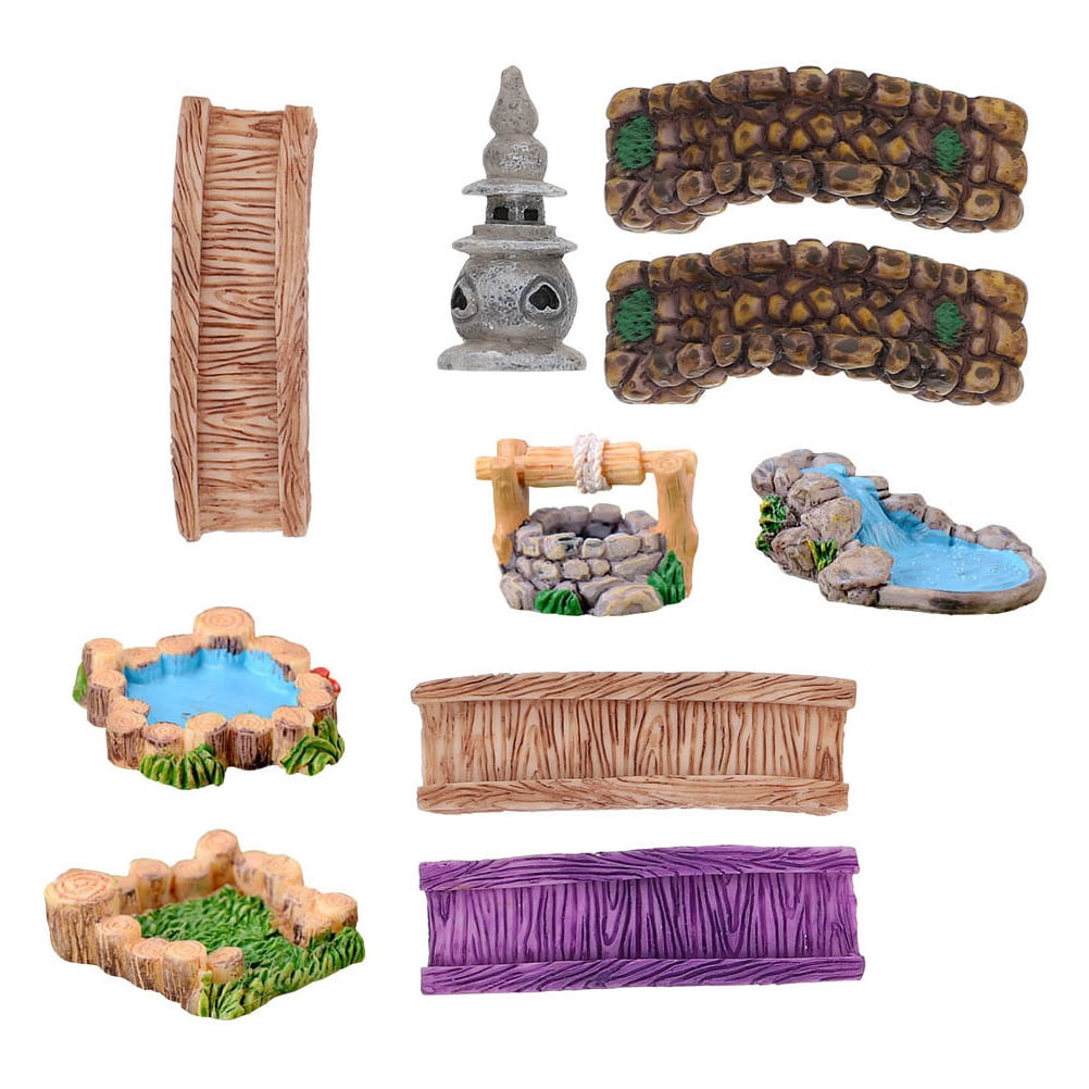 KALLORY 10 Pcs Resin Lighthouse Figurine Decor Bridge Aquarium Micro ...