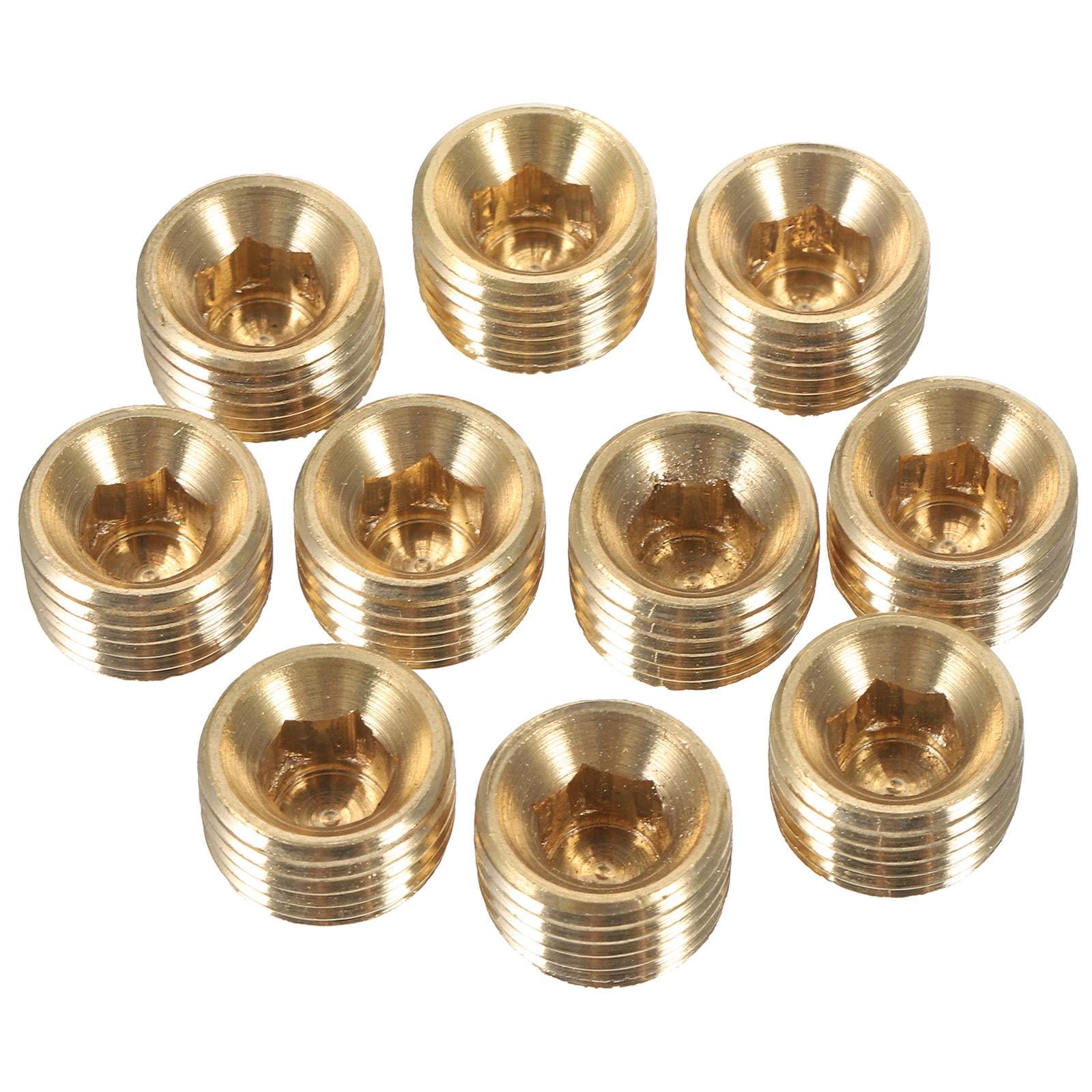 KALLORY 10 Pcs Water Line End Caps Brass Fittings Garden Hose Connector ...