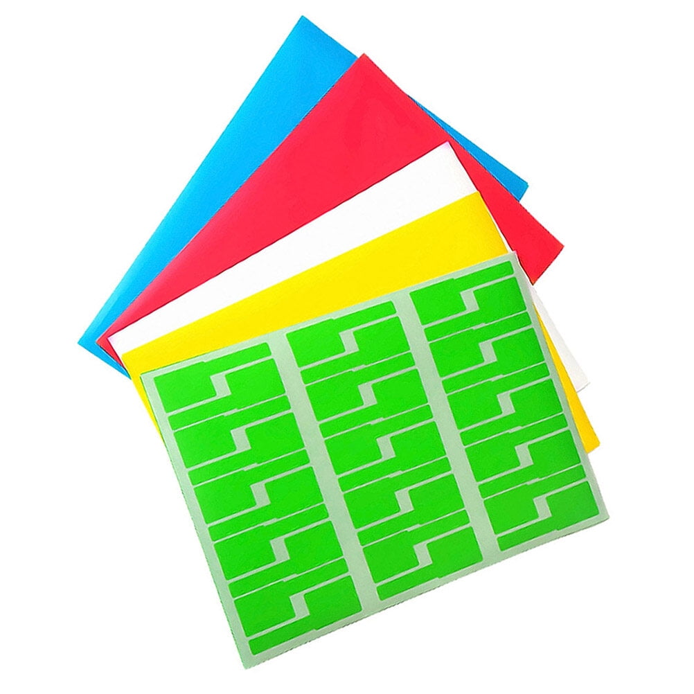 KALLORY 10Pcs Solid Color Stationery Stickers Network Cable Tags Tear ...