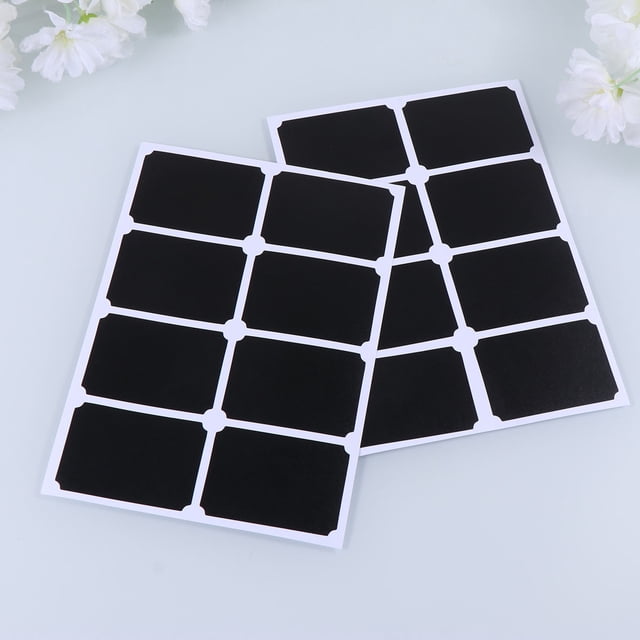 KALLORY 10 Sheets Chalkboard Labels Stickers Black PVC for Pantry and ...