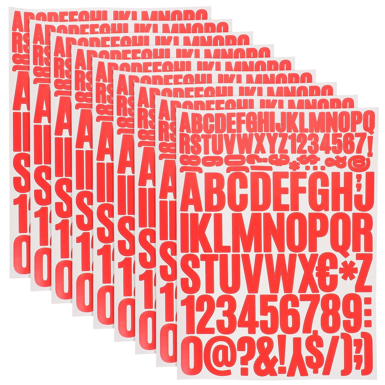 KALLORY 10 Sheets Vinyl Alphabet Index Stickers Labels Red Decoration ...