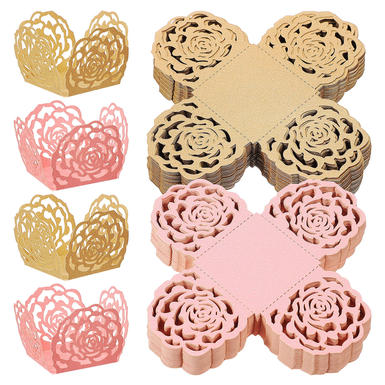 KALLORY 100 Pcs Chocolate Wrappers Assorted Color Paper Rose Shape ...