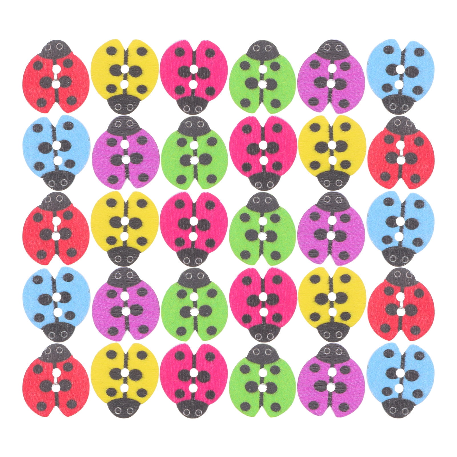 KALLORY 100 Pcs Cute Buttons Ladybug Shape for Crochet and ...