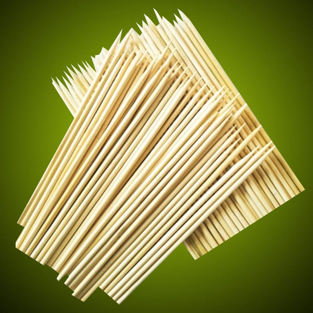 KALLORY 100Pcs 3mmx25cm Disposable Bamboo Paddle Pick Skewers Roasting ...