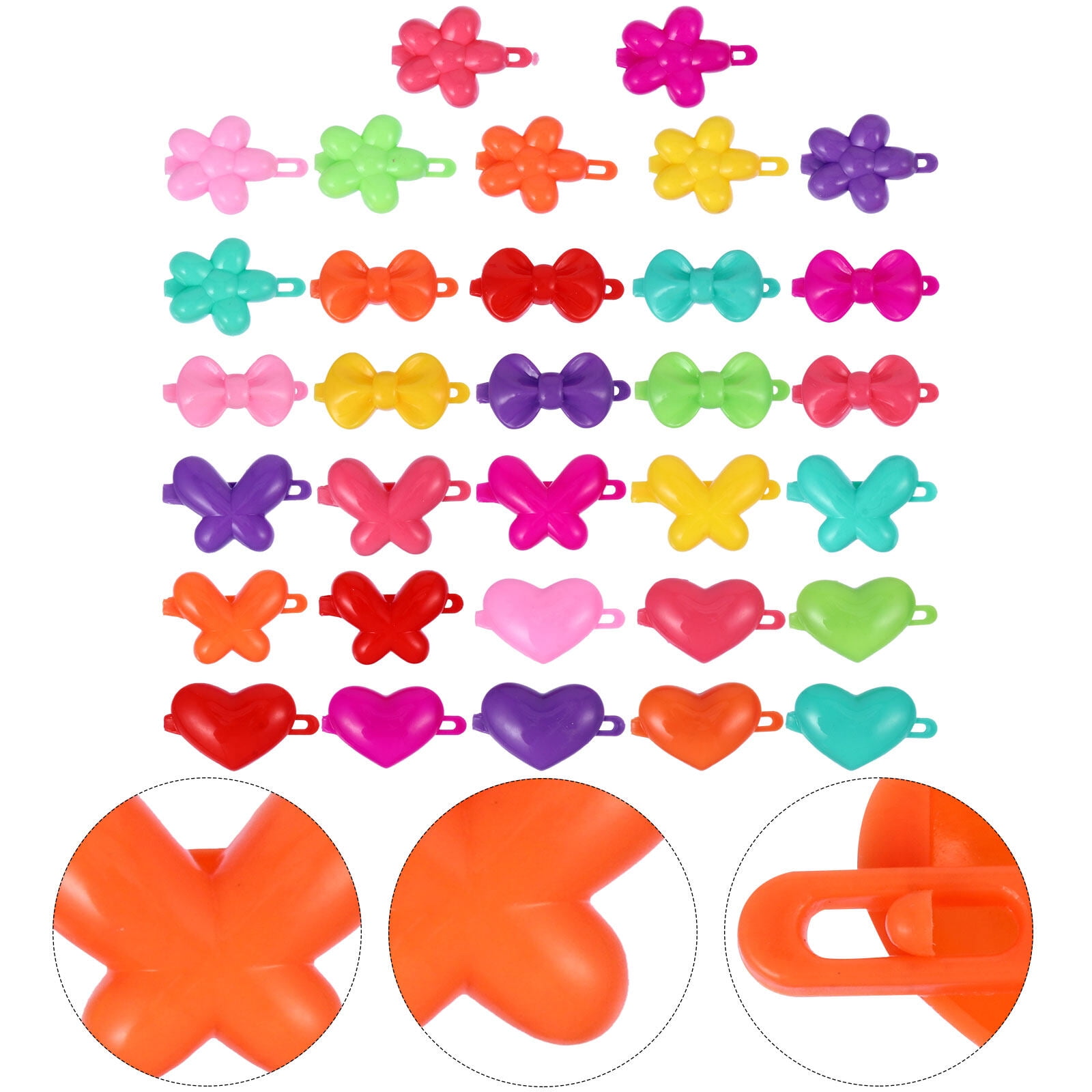 KALLORY 100Pcs Cute Girls Hairpin Small Bow Clips Assorted Color ...