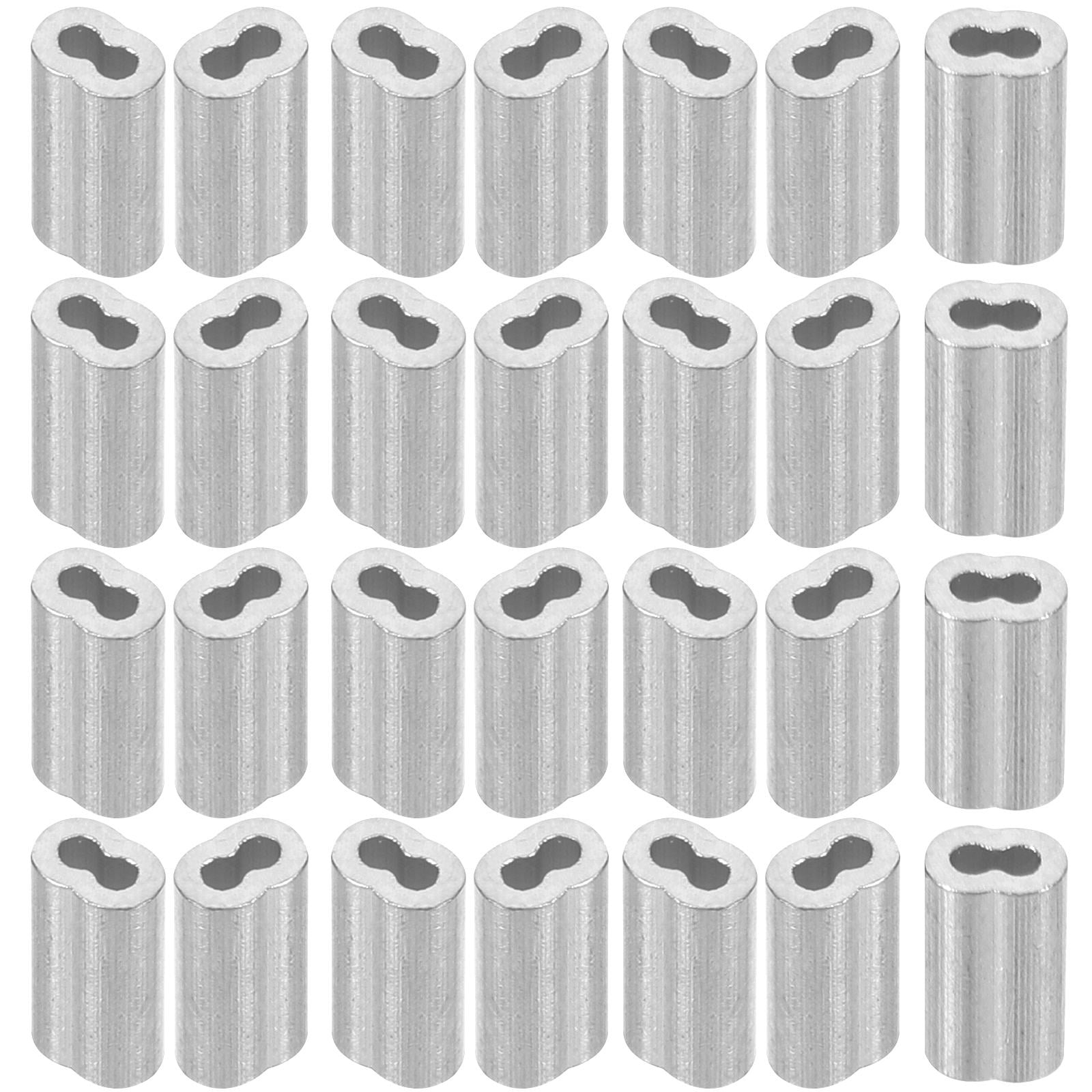 KALLORY 100Pcs Silver 8 Shaped Double Hole Aluminum Cable End Crimps ...