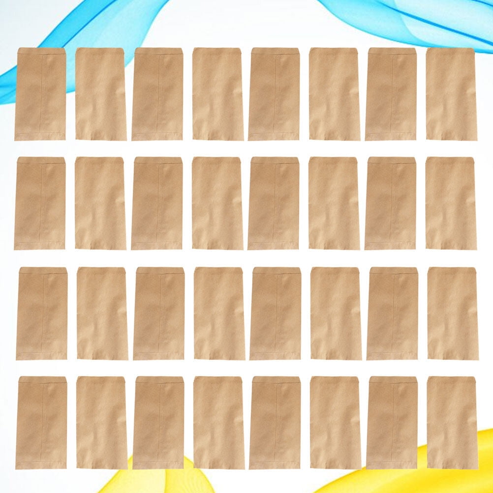 KALLORY 100Set Simple Design Kraft Paper Bags Pouches for Items Storage ...