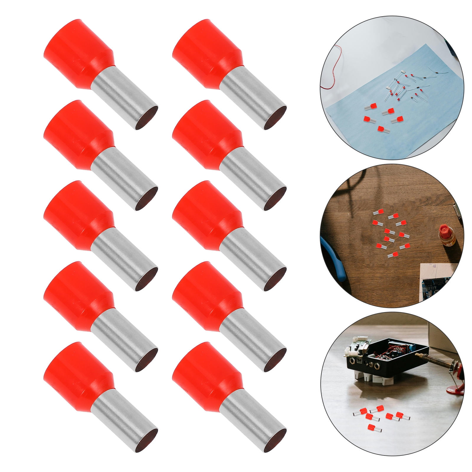 KALLORY 100pcs Ferrule Connectors Wire Ferrules Red Electrical ...