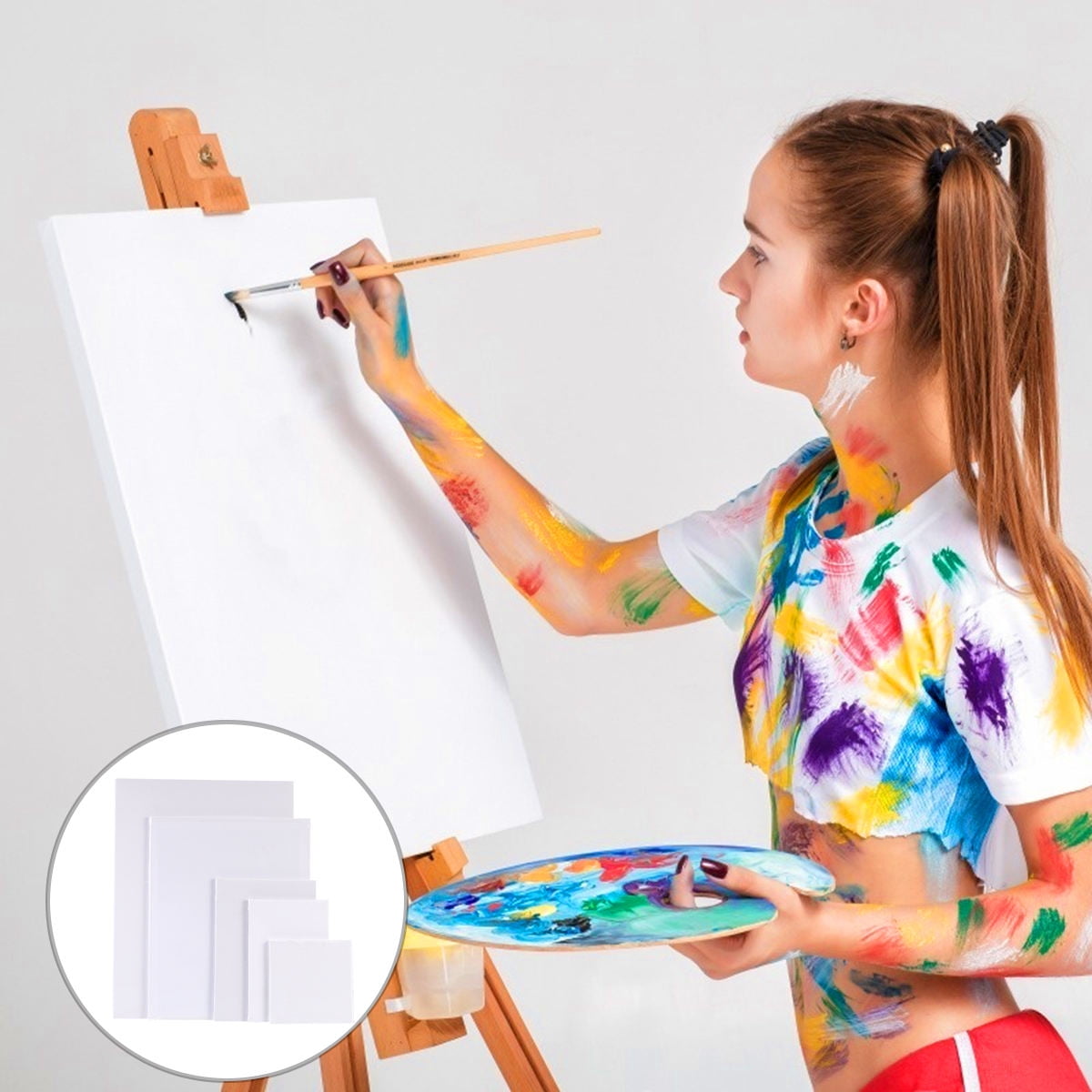 KALLORY 10Pcs Artist Canvas Board for Oil Painting Practice 4X4 Inches ...